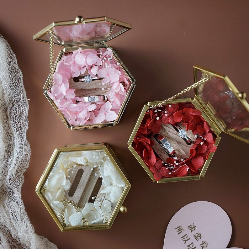Wedding Ring Box Glass Wedding Ring Holder Ring Bearer Box - Etsy