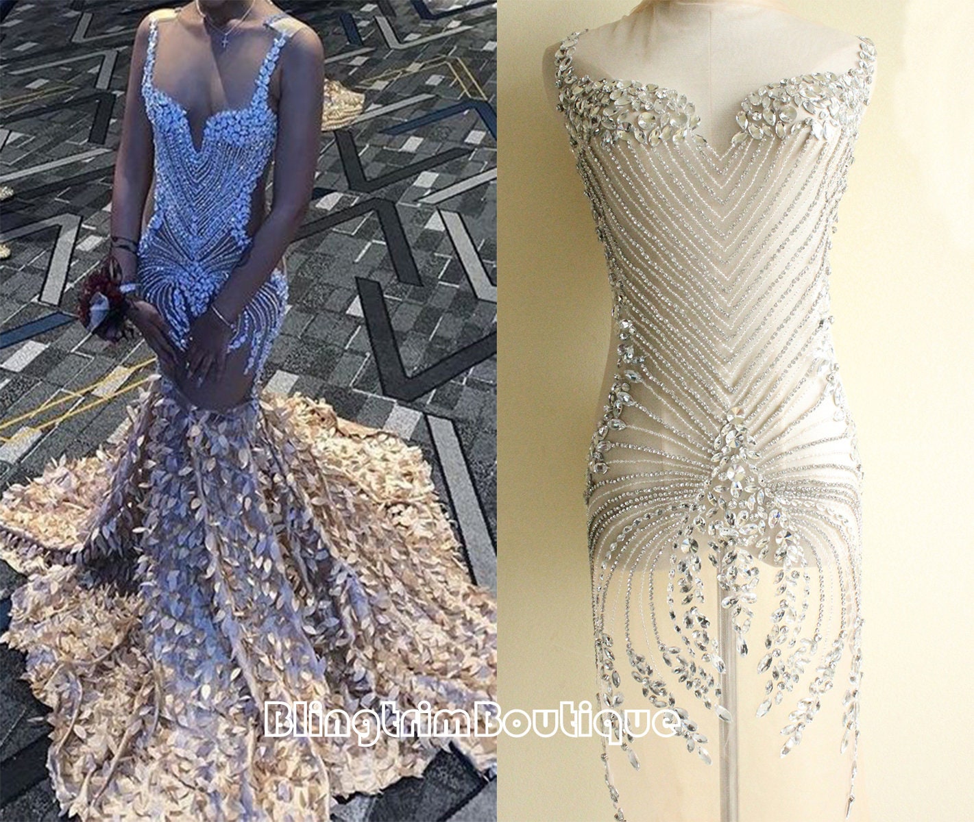 Luxury Sparkle Rhinestone Bodice Applique Full Body Bodice - Etsy