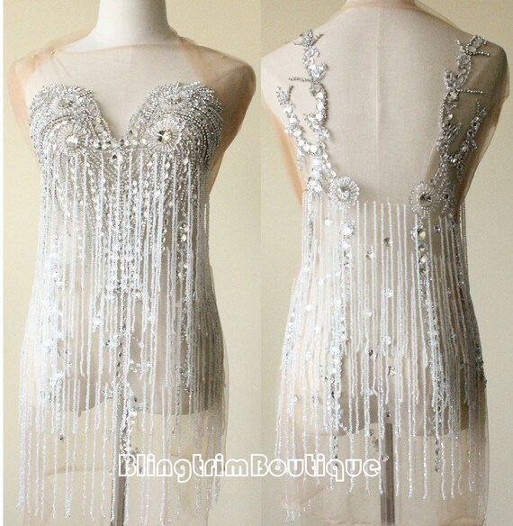 Sexy Sparkle Bodice Crystal Silver Waterfall Rhinestone - Etsy