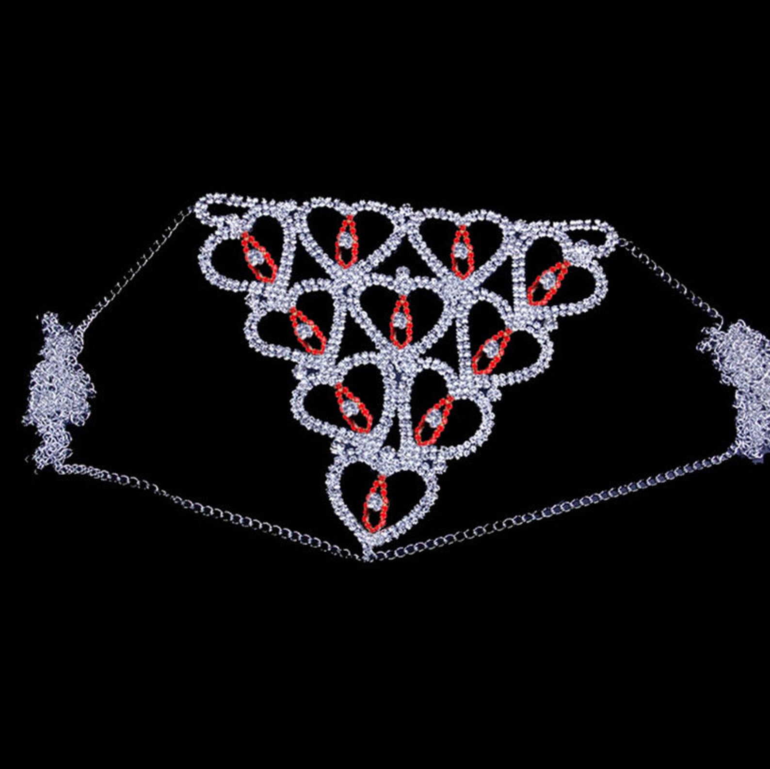 Sparkling Red Rhinestone Bra Rhinestone Sexy Body Chain Bra Etsy