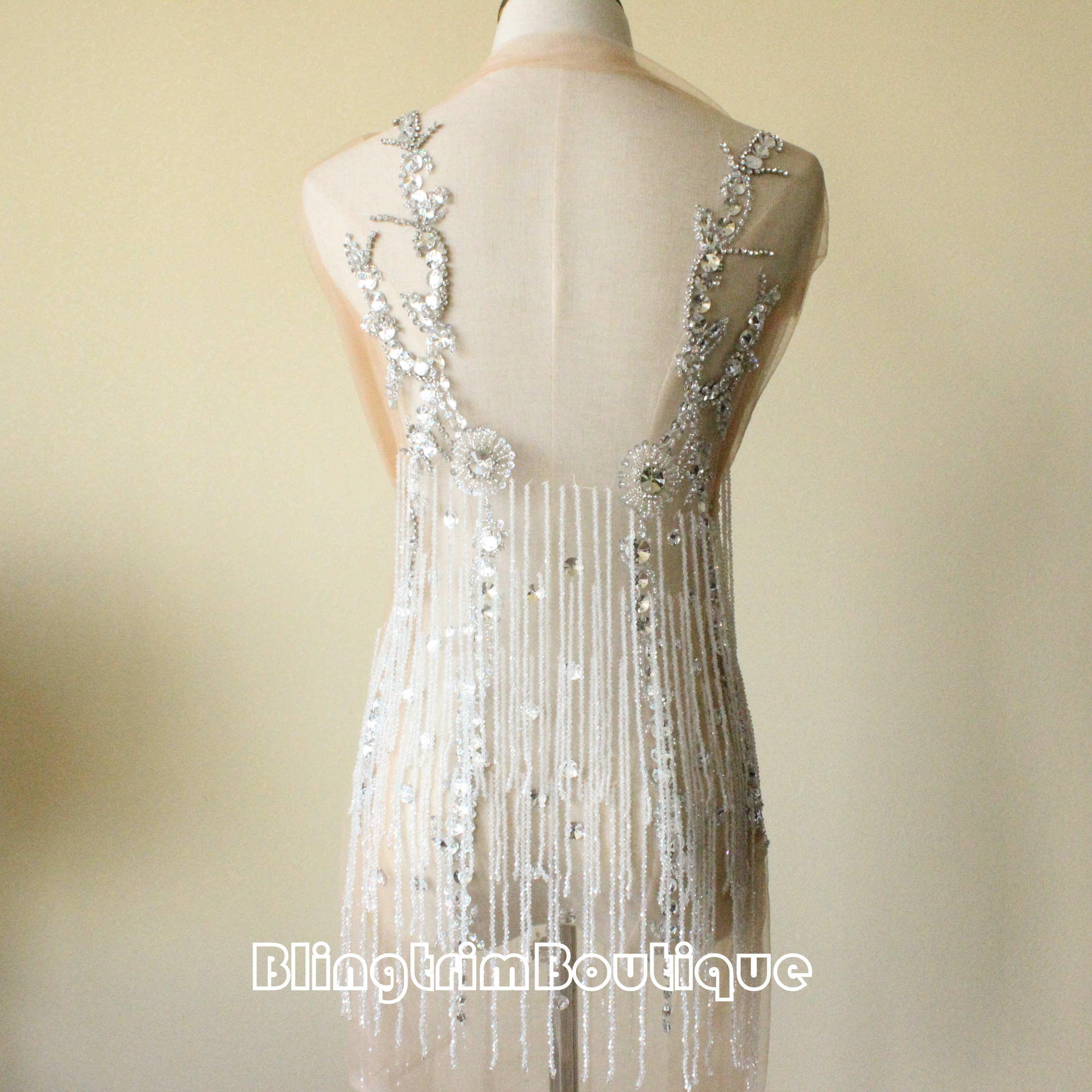 Sexy sparkle Bodice crystal Silver Waterfall Rhinestone | Etsy