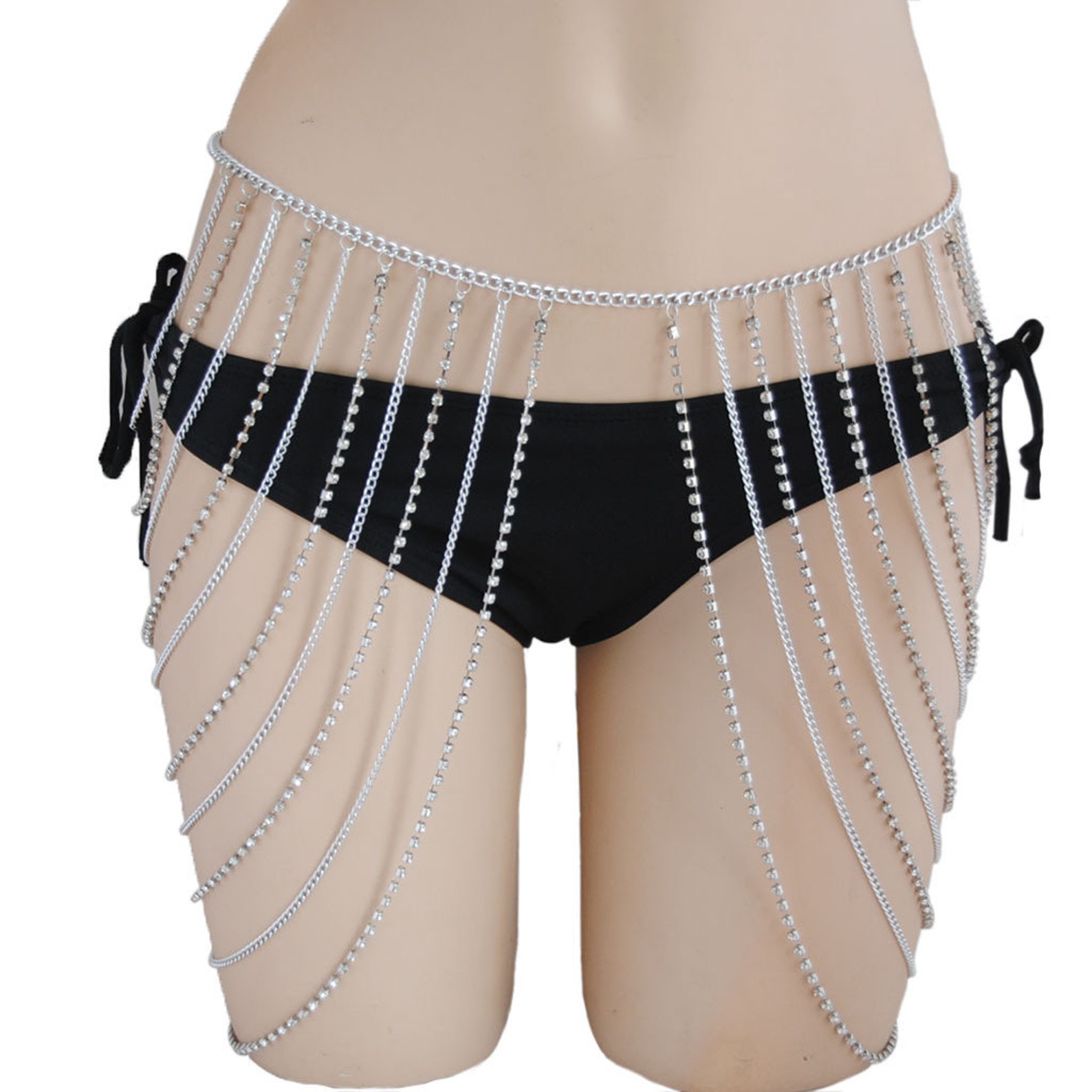 Metal Chain Skirts Rhinestone Body Chain Crystal Chain Sexy Etsy