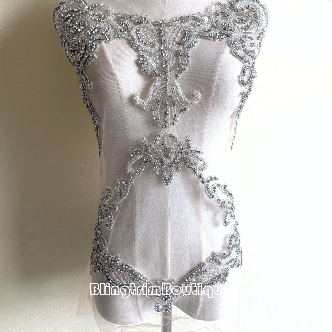 Elegant Rhinestone Bodice Appliqueinspiration of Swarovski - Etsy