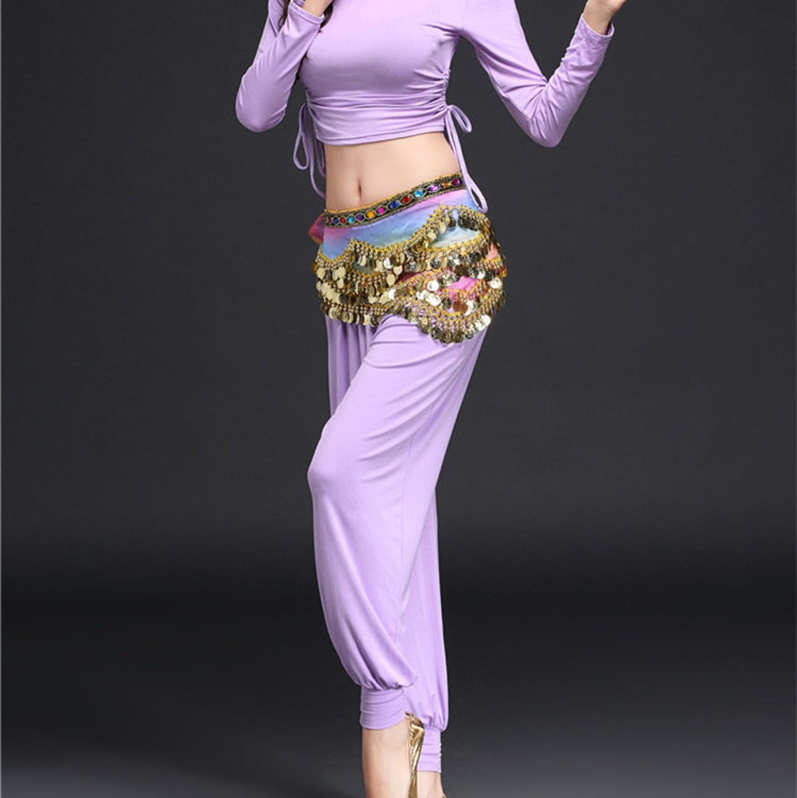 Women Belly Dance Colorful Tulle Gypsy Costume Fringe Tassel - Etsy