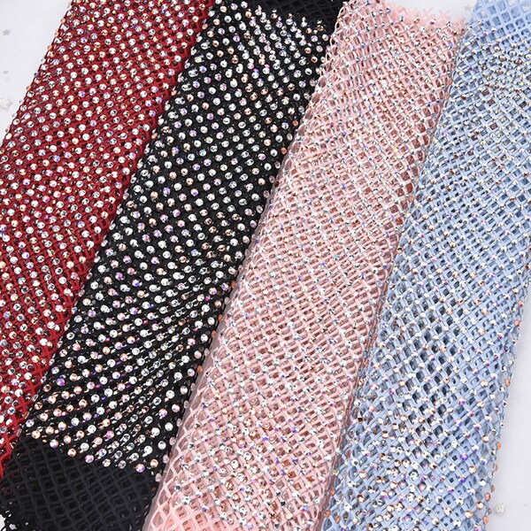 Rhinestone Fishnet Fabric - Etsy