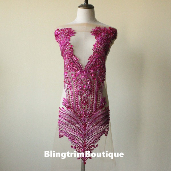 Hot Pink Rhinestone Dress - Etsy