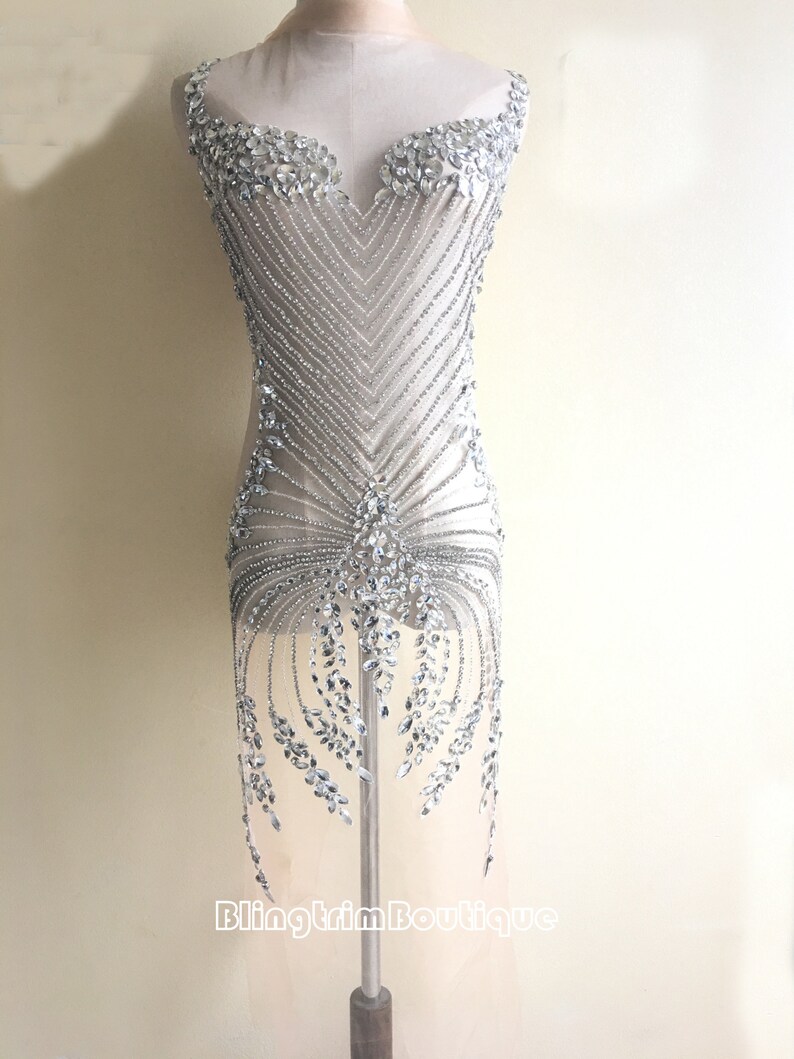 Luxury Sparkle Rhinestone Bodice Applique Full Body Bodice - Etsy