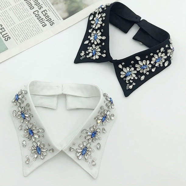 Rhinestone Fake Collar Removable Fake Collar Detachable False | Etsy