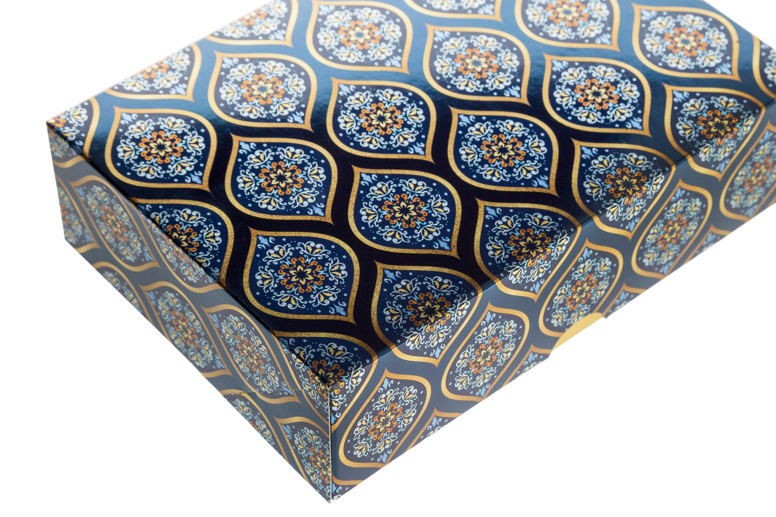 Designer Royal Blue & Gold 1kg Indian Sweet Boxes Mithai - Etsy UK