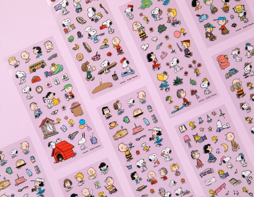 Peanuts Deco Snoopy Sticker 8 Sheet Pack Cute Stickers - Etsy