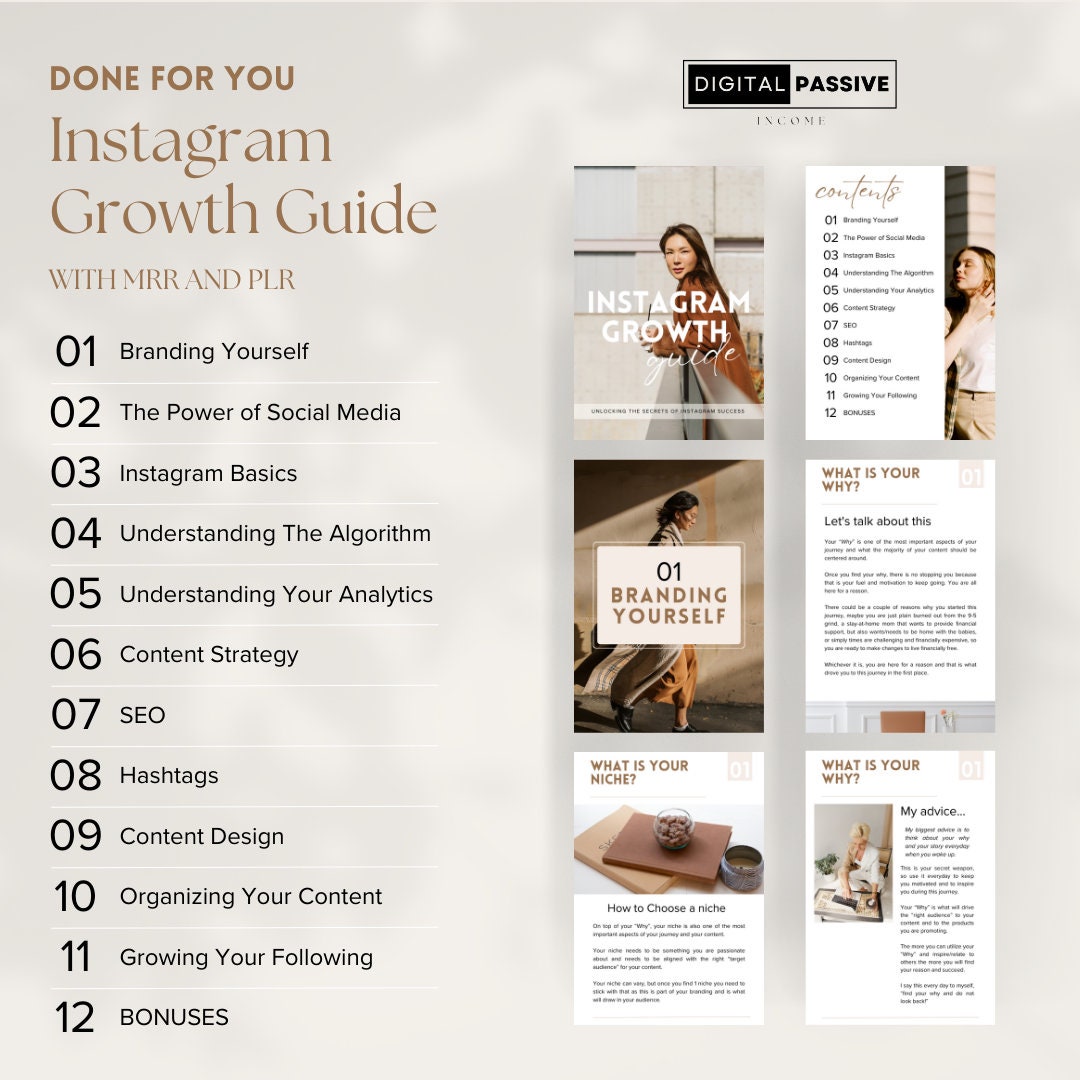 Instagram Growth Guide With Master Resell Rights MRR and Private Label ...