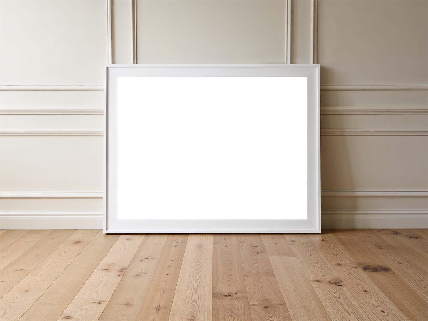 White Horizontal Frame Mockup, White Landscape Frame Mockup, Minimalist ...