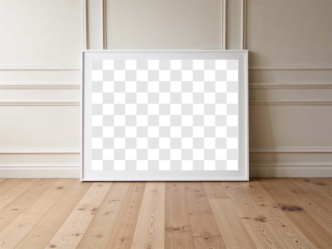 White Horizontal Frame Mockup, White Landscape Frame Mockup, Minimalist ...