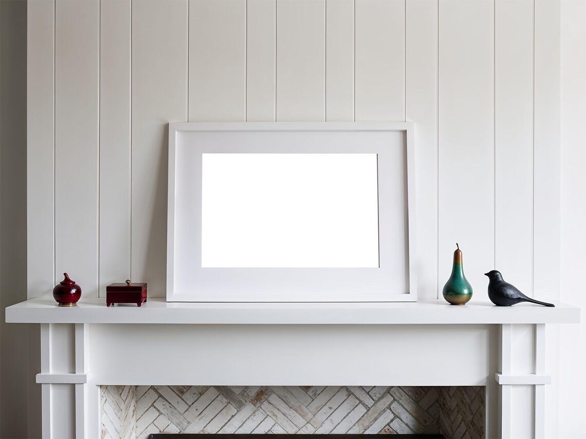 White Horizontal Frame Mockup, White Landscape Frame Mockup, Frame ...