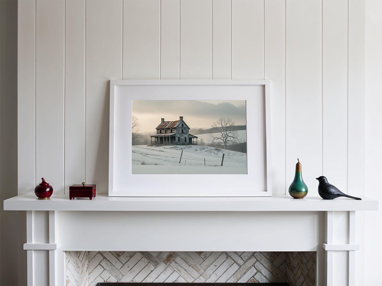 White Horizontal Frame Mockup, White Landscape Frame Mockup, Frame ...