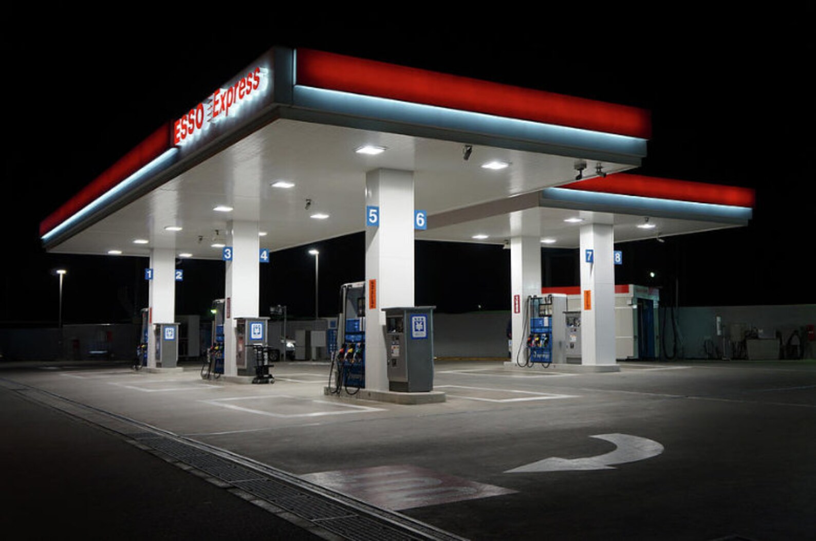 Essoexpress Gas Station Naha Okinawa Japan, Night View - Etsy