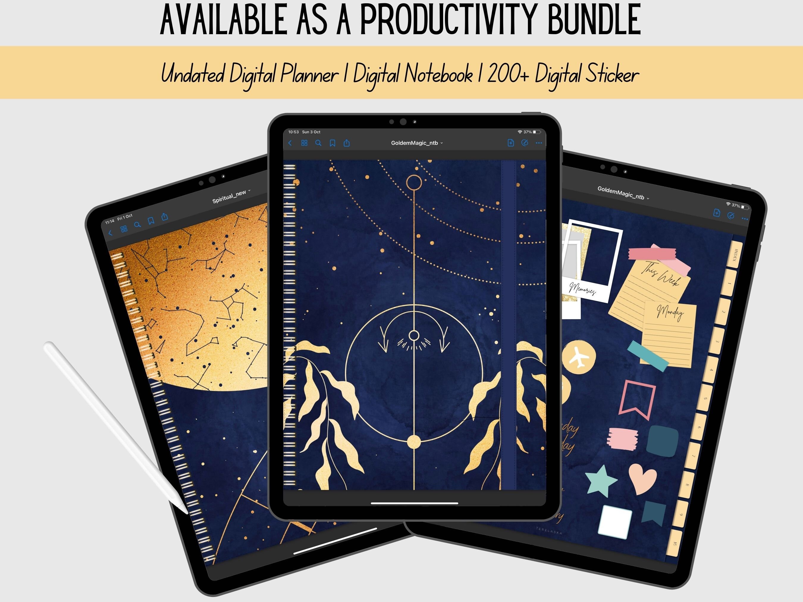 Golden Magic Digital Planner | Goodnotes | Weekly Planner | Dark Mode ...