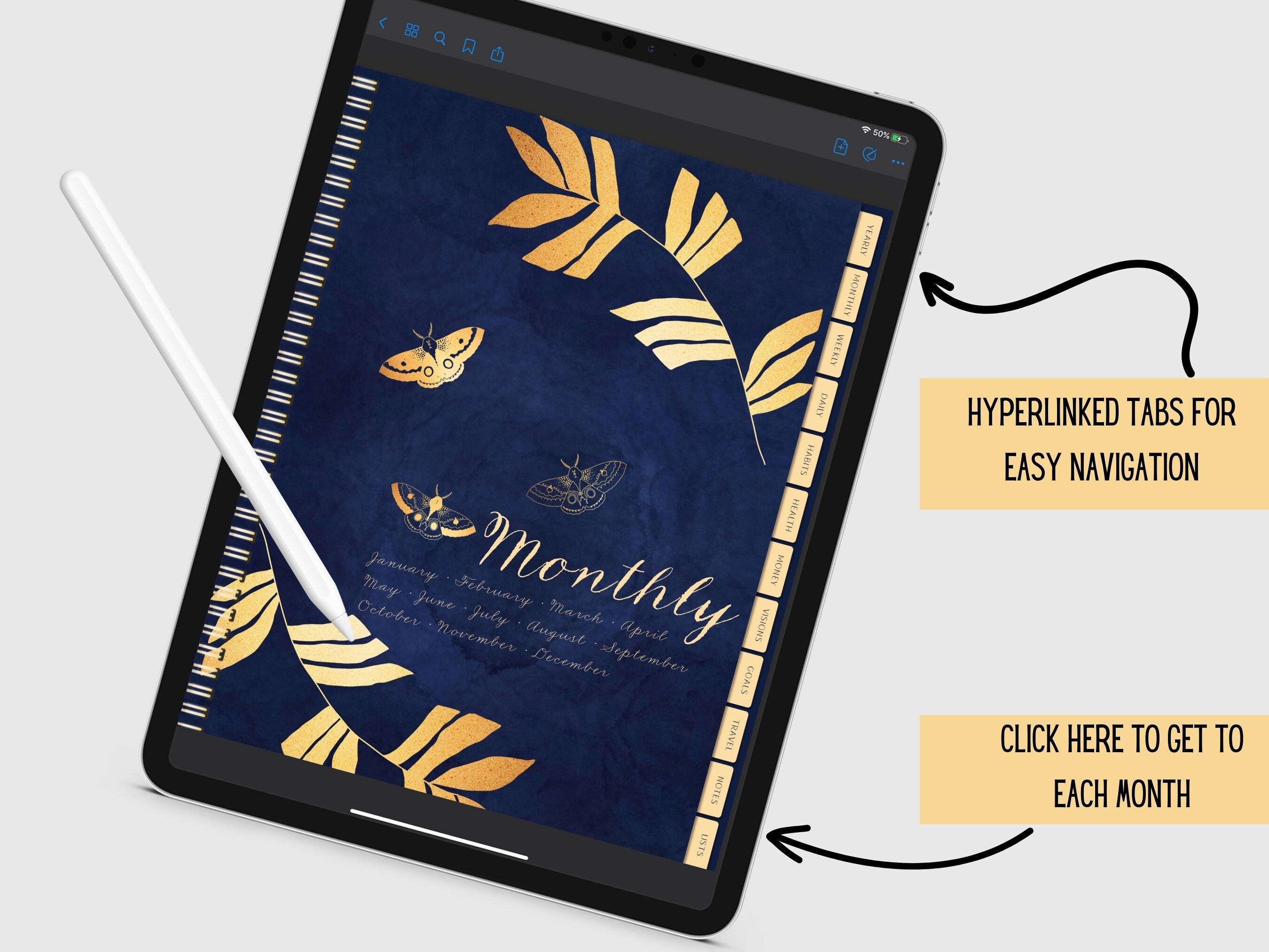 Golden Magic Digital Planner | Goodnotes | Weekly Planner | Dark Mode ...