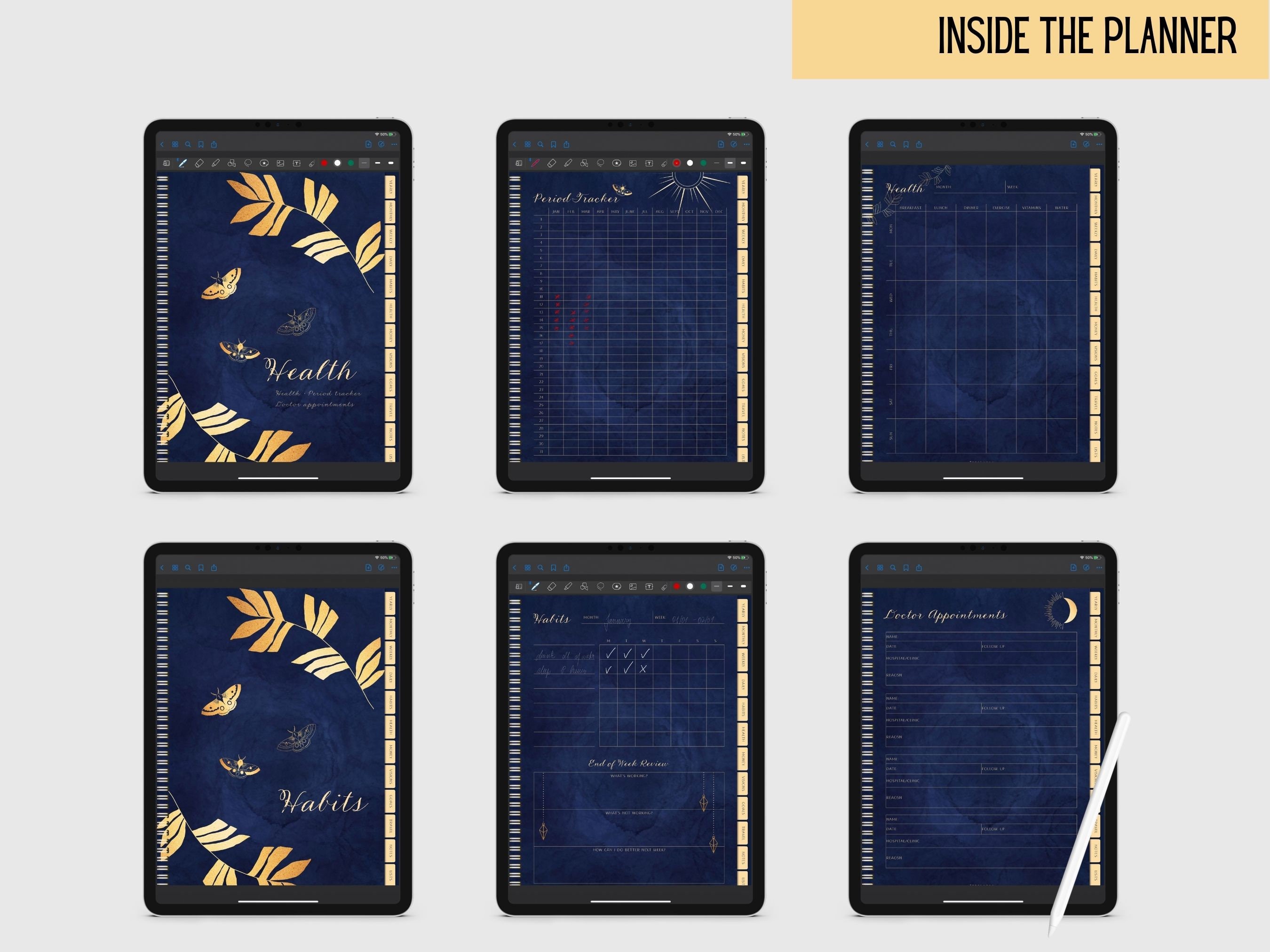 Golden Magic Digital Planner | Goodnotes | Weekly Planner | Dark Mode ...