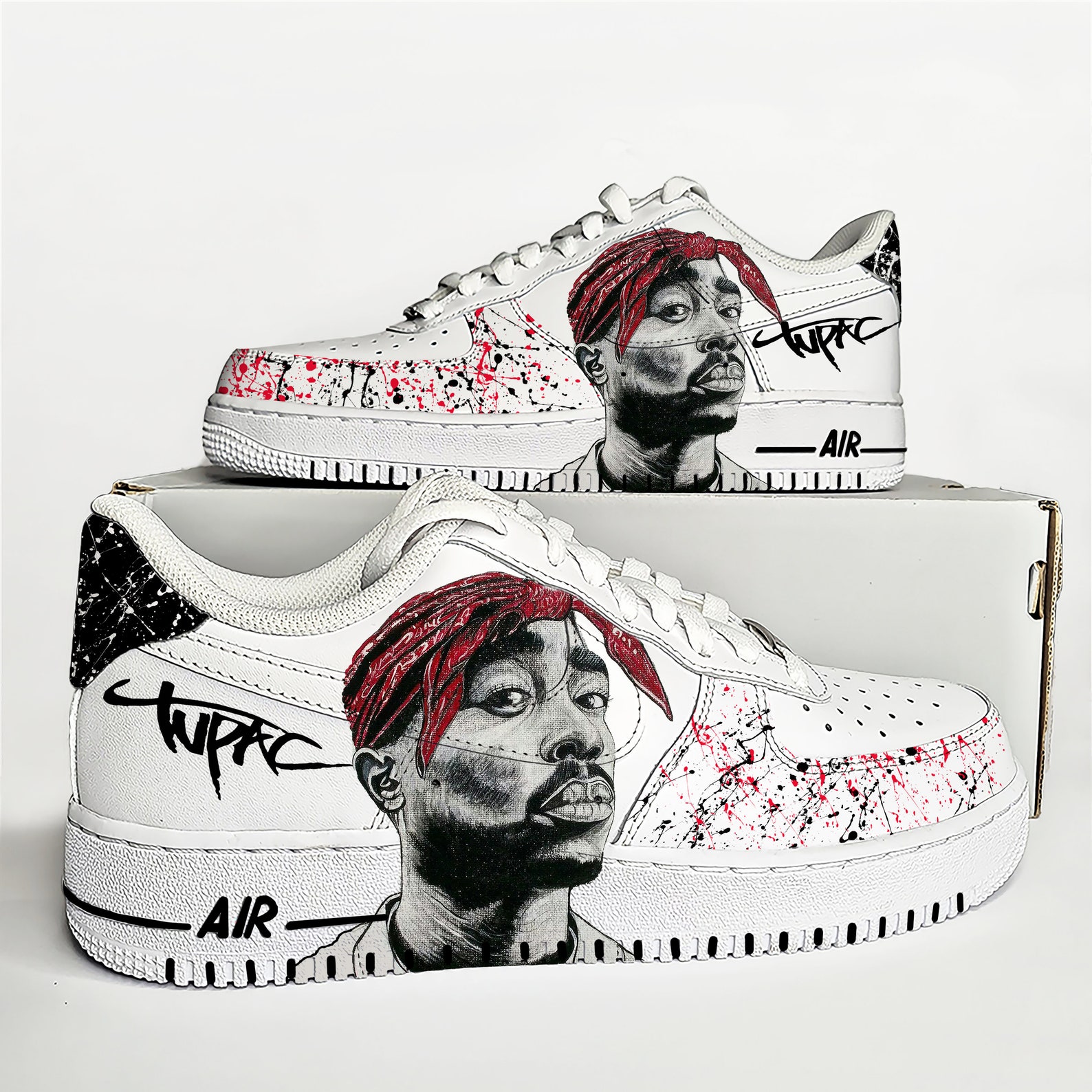 2pac Shoes,tupac Custom Shoes,custom Air Force 1,hadnmade Shoes,gift ...