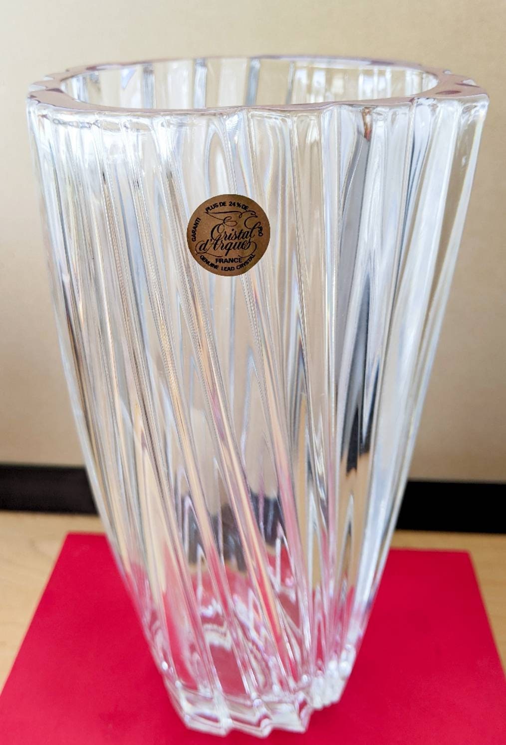 New Price Signed Crystal D'arques Nocturne Vase 6 Pounds of Solid Crystal 4 Diam 9.75 High FREE ...