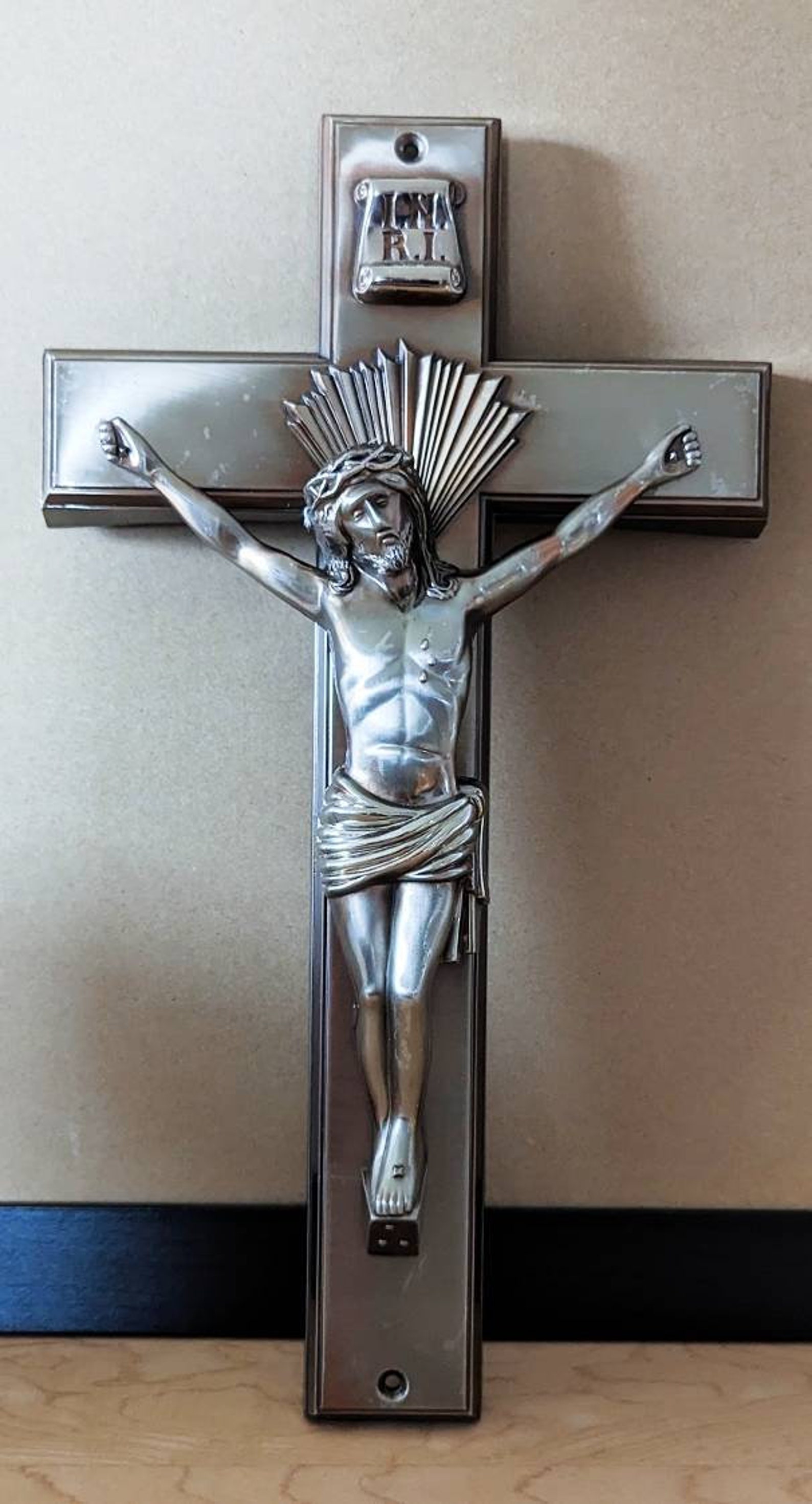 Vintage Parson Crucifix Cross Christian Brass Jesus Mid Century Church ...