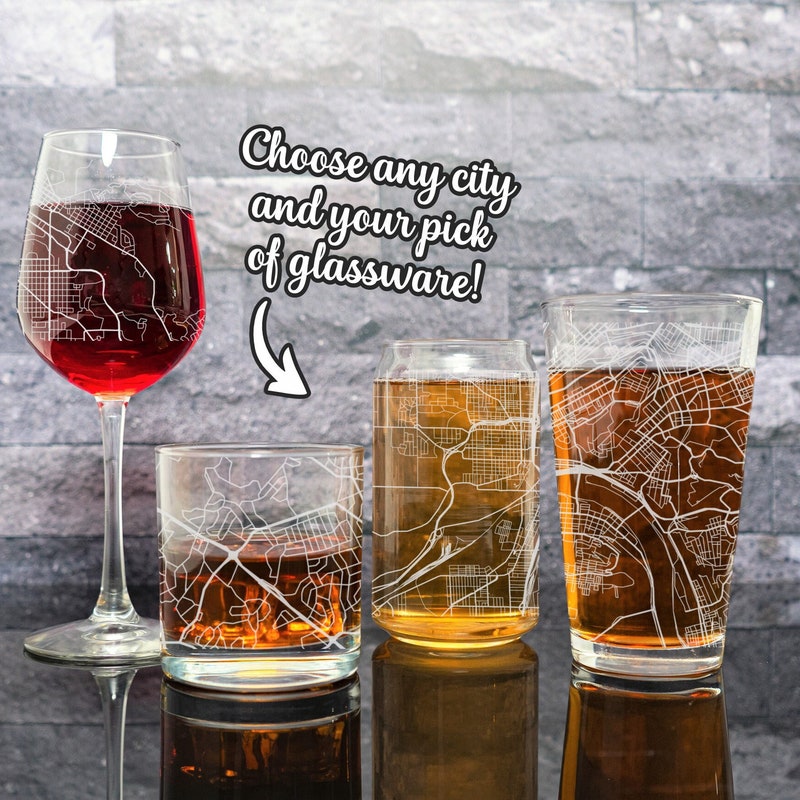 Custom Maps Pint Glasses - Etsy