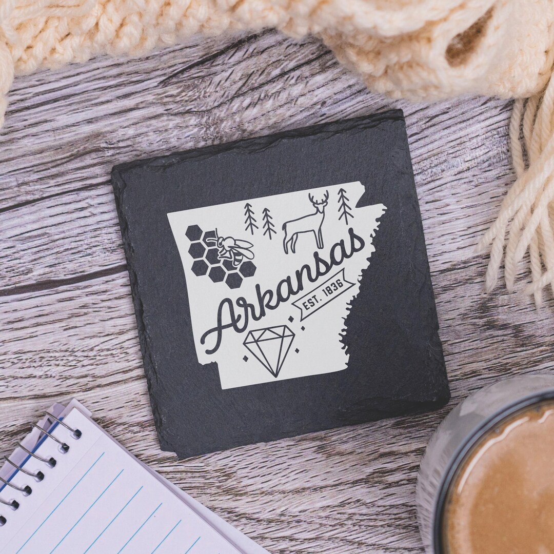 Arkansas State Coasters, Housewarming Gift, Custom Stone Coaster ...