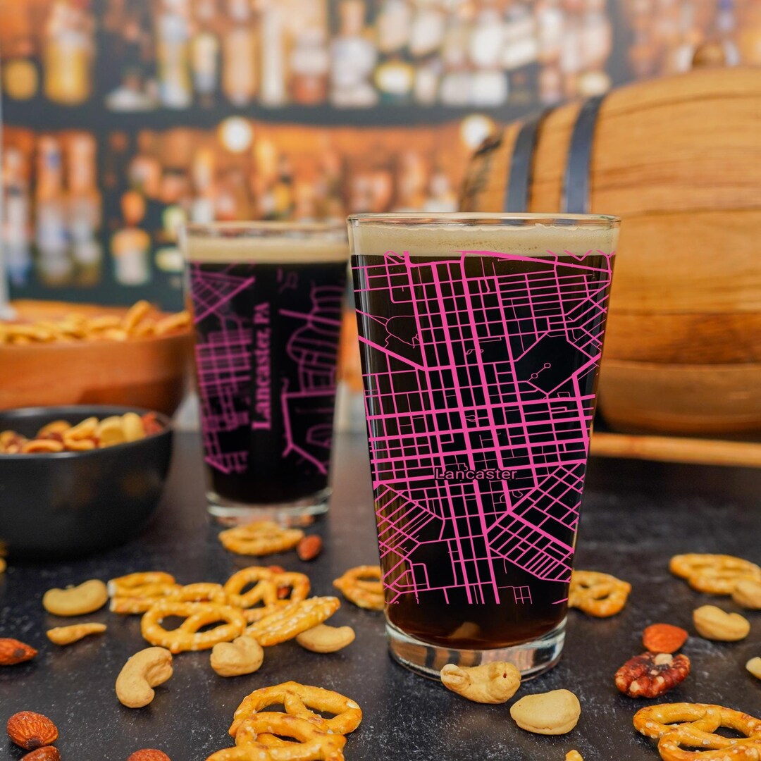 Lancaster PA Pint Glass, UV Printed Choose From Over 40 Colors ...