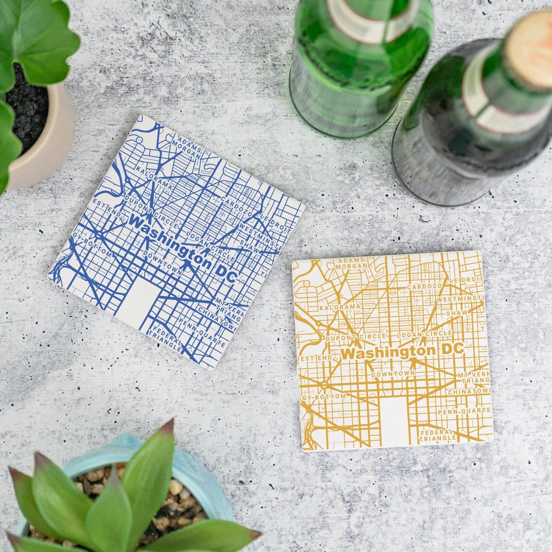 Washington DC Coasters in Custom Colors – Washington DC Home Decor, DC ...