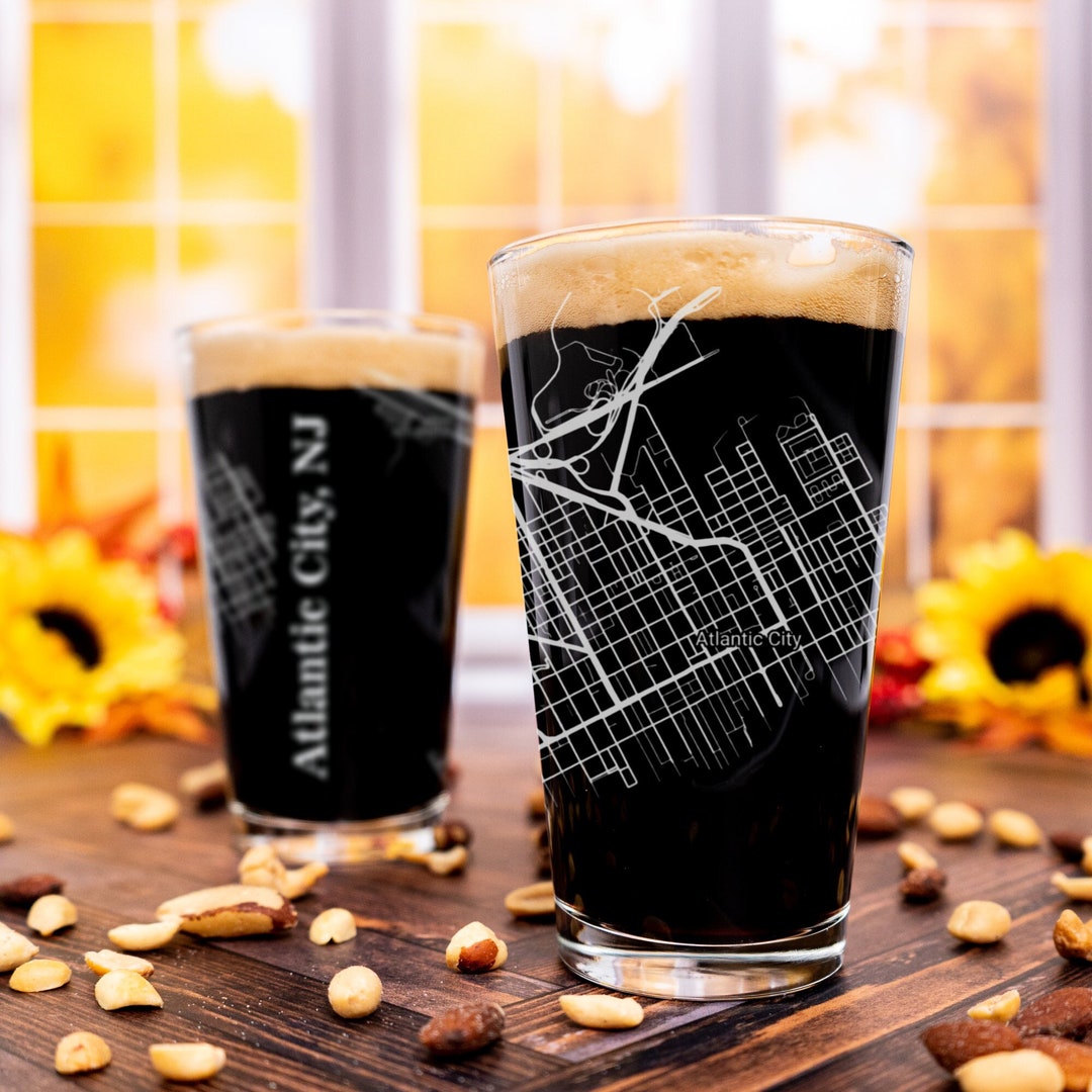 Atlantic City Pint Glass, Atlantic City NJ Pint Glass Gift, Engraved ...