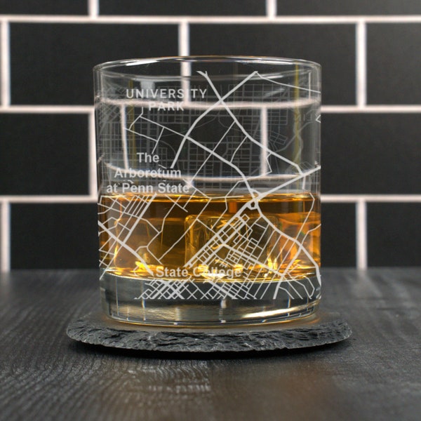 College Map Whiskey Glass - Etsy