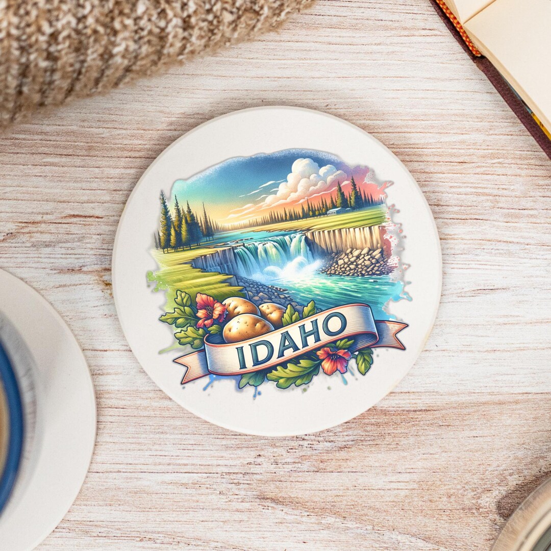 Idaho State Coasters, Colorful Ceramic Coaster, Idaho Decor, Idaho ...