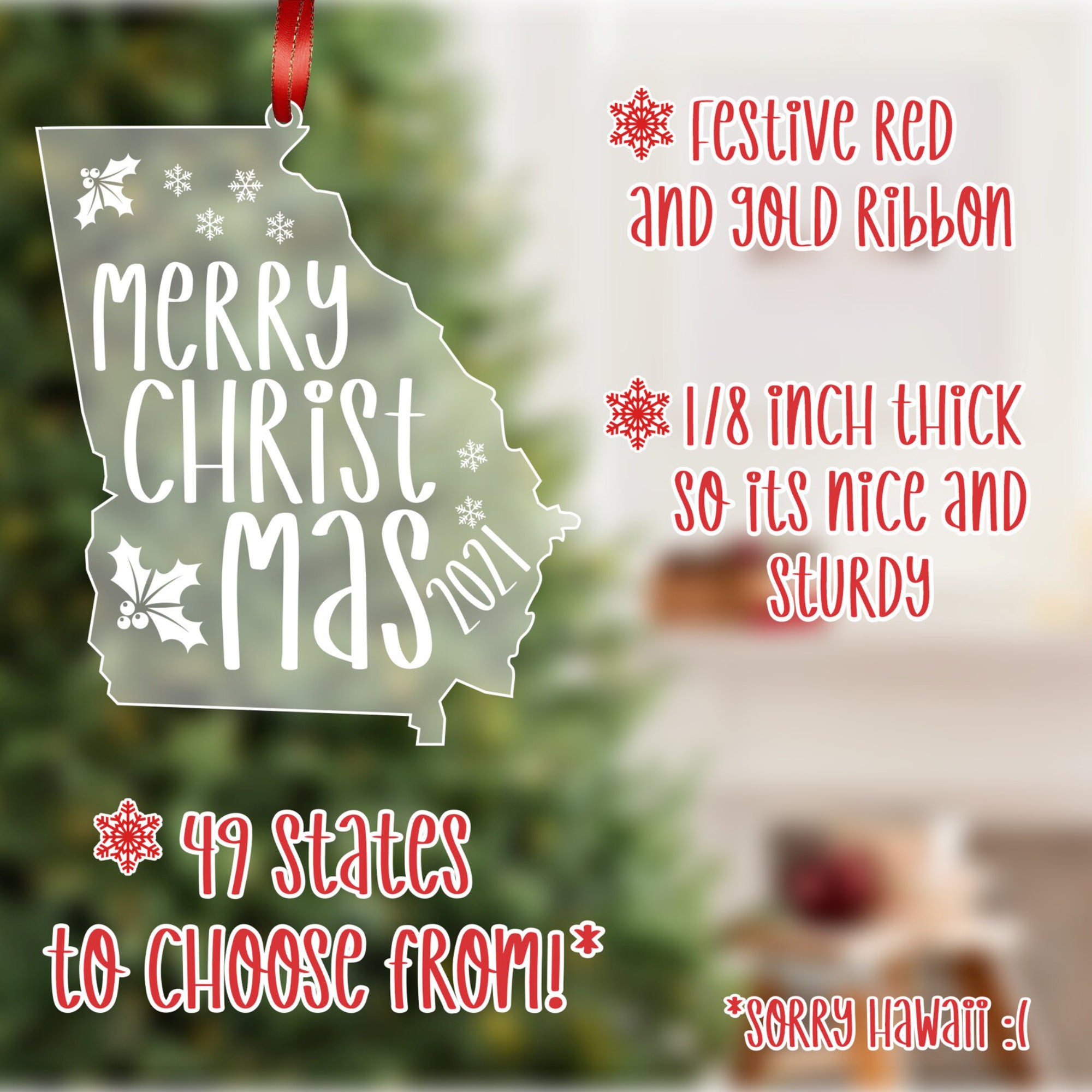 Kansas Christmas Ornament Kansas State Gift Kansas Gifts - Etsy