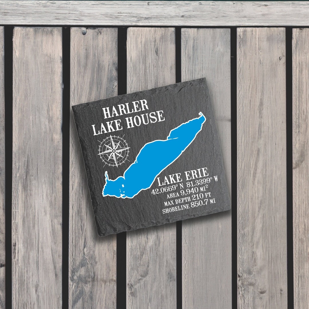 Lake Erie Coasters, Personalized Coasters, Lake Life, Lake Decor, Lake ...