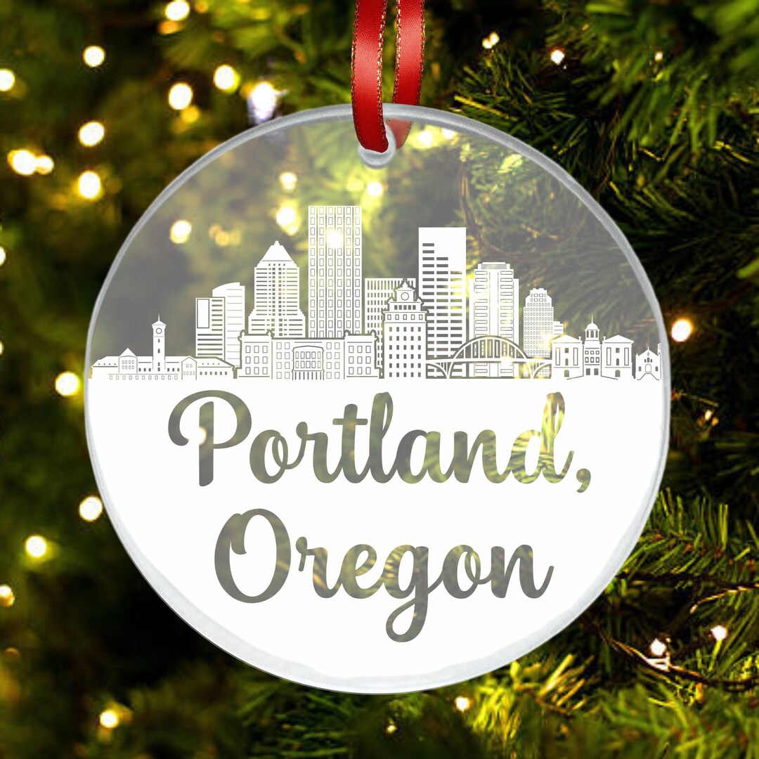 Portland Skyline Ornament, Portland Gift, New City, Cityscape Christmas ...
