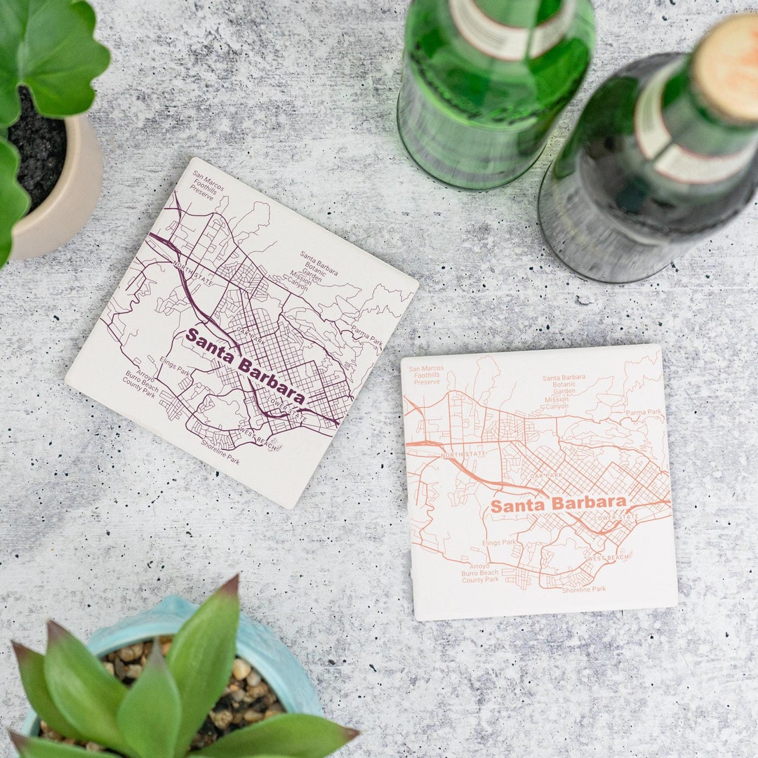 Santa Barbara CA Coasters in Custom Colors – California Home Decor, CA ...