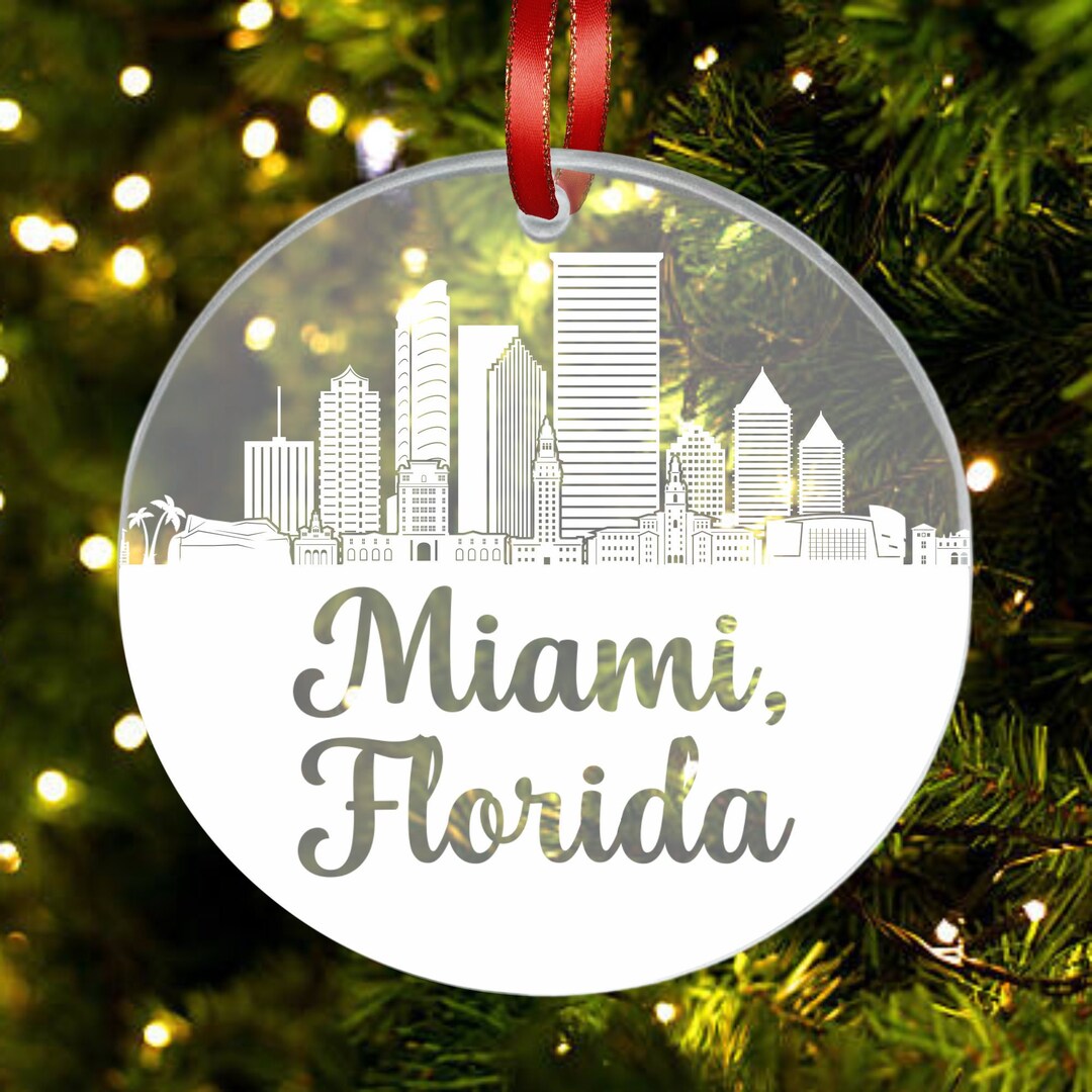 Miami Skyline Ornament, Miami Florida Gift, New City, Cityscape ...