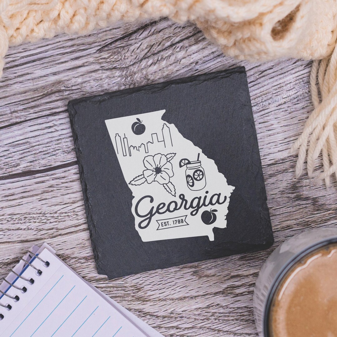 Georgia State Coasters, Housewarming Gift, Custom Stone Coaster ...