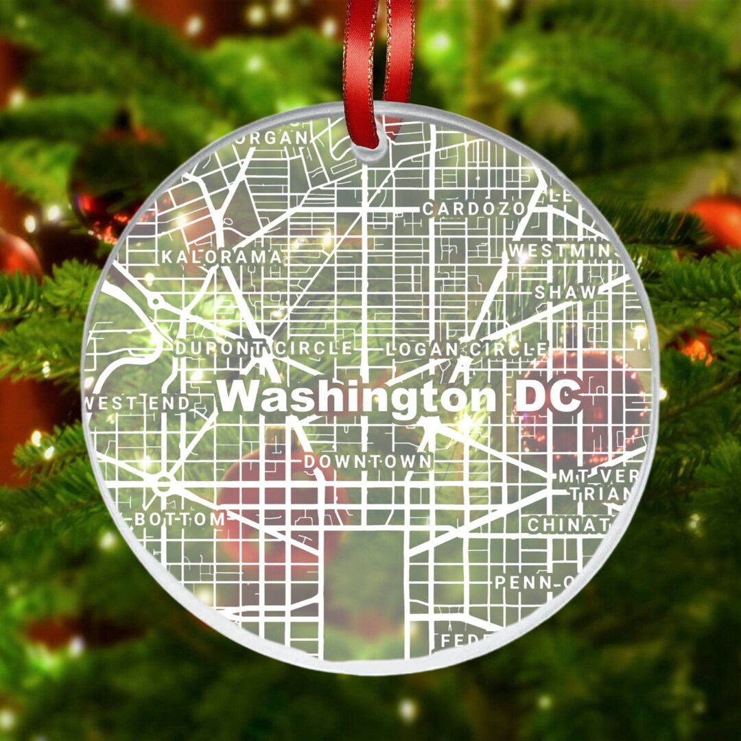 Washington DC Map Ornament, Washington DC Gift, New City, Washington DC ...