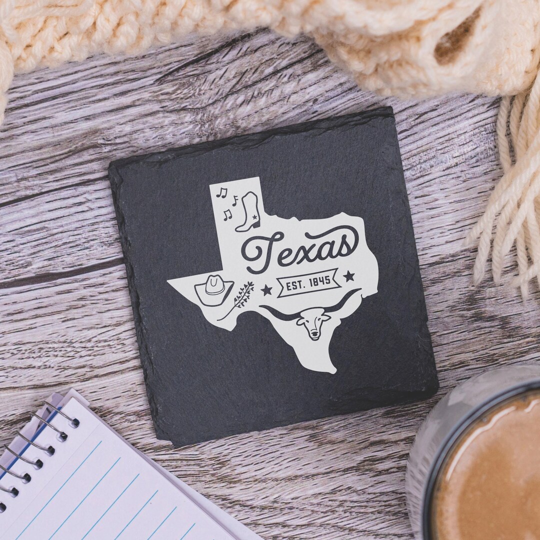 Texas State Coasters, Housewarming Gift, Custom Stone Coaster, Texas ...