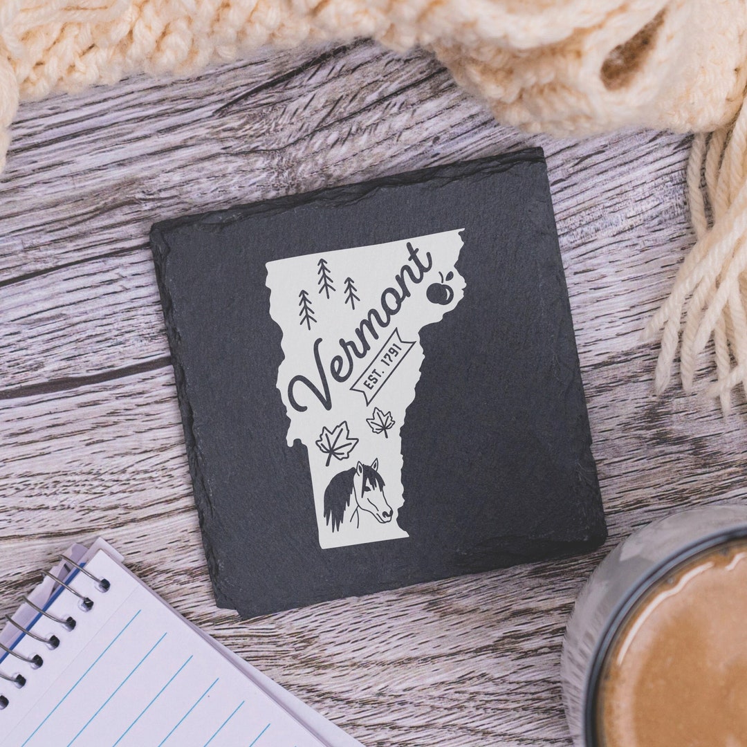 Vermont State Coasters, Housewarming Gift, Custom Stone Coaster ...