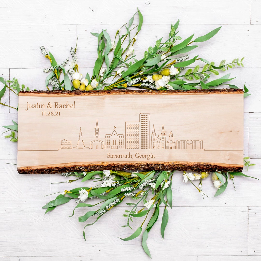 Savannah Skyline Sign, Skyline Wall Art, Personalized Sign for Couples ...