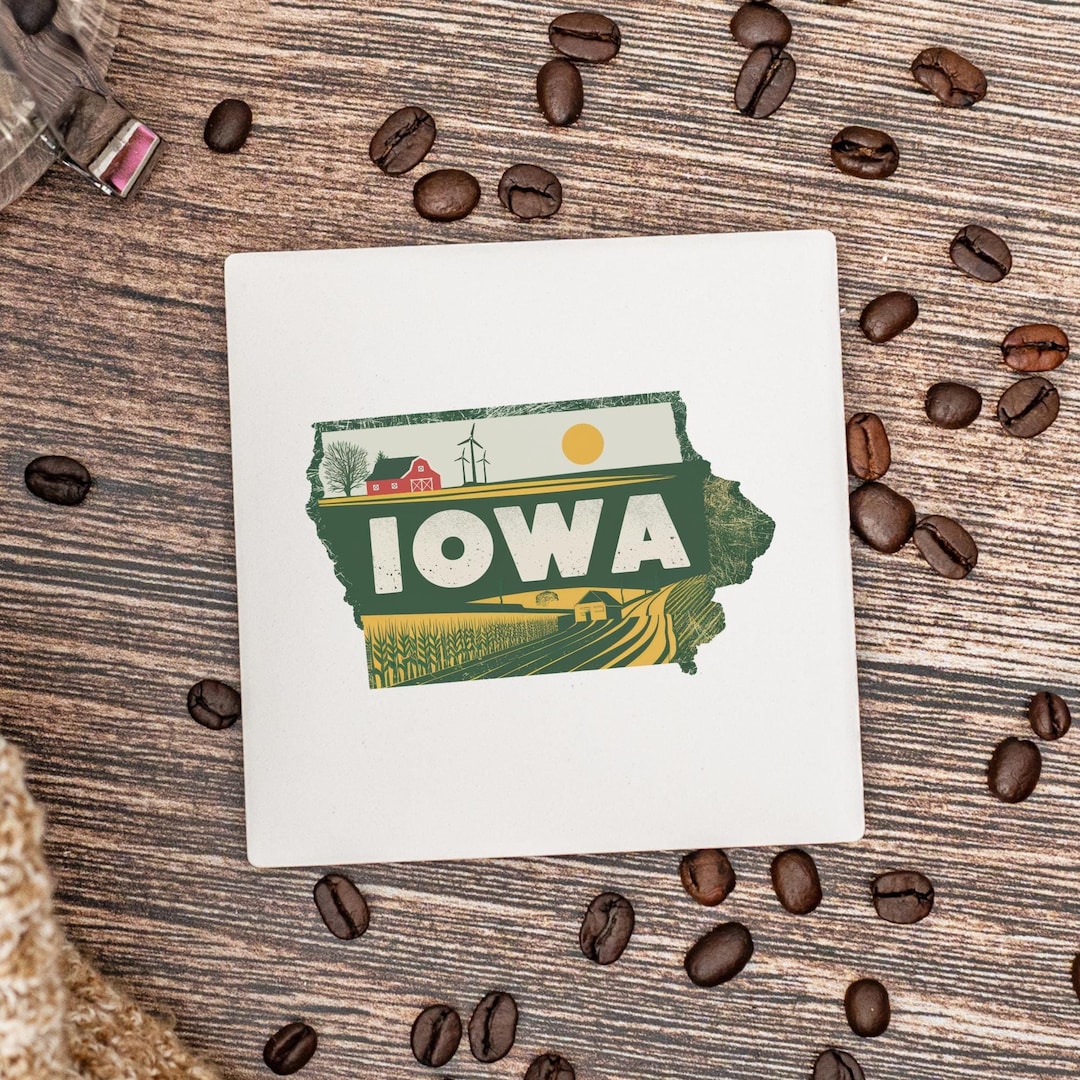 Iowa State Coasters, Housewarming Gift, Ceramic Coaster, Iowa Decor ...