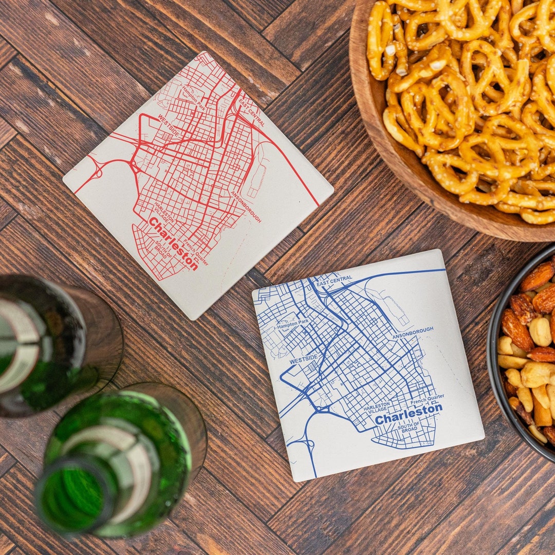 Charleston SC Coasters in Custom Colors – South Carolina Home Decor, SC ...
