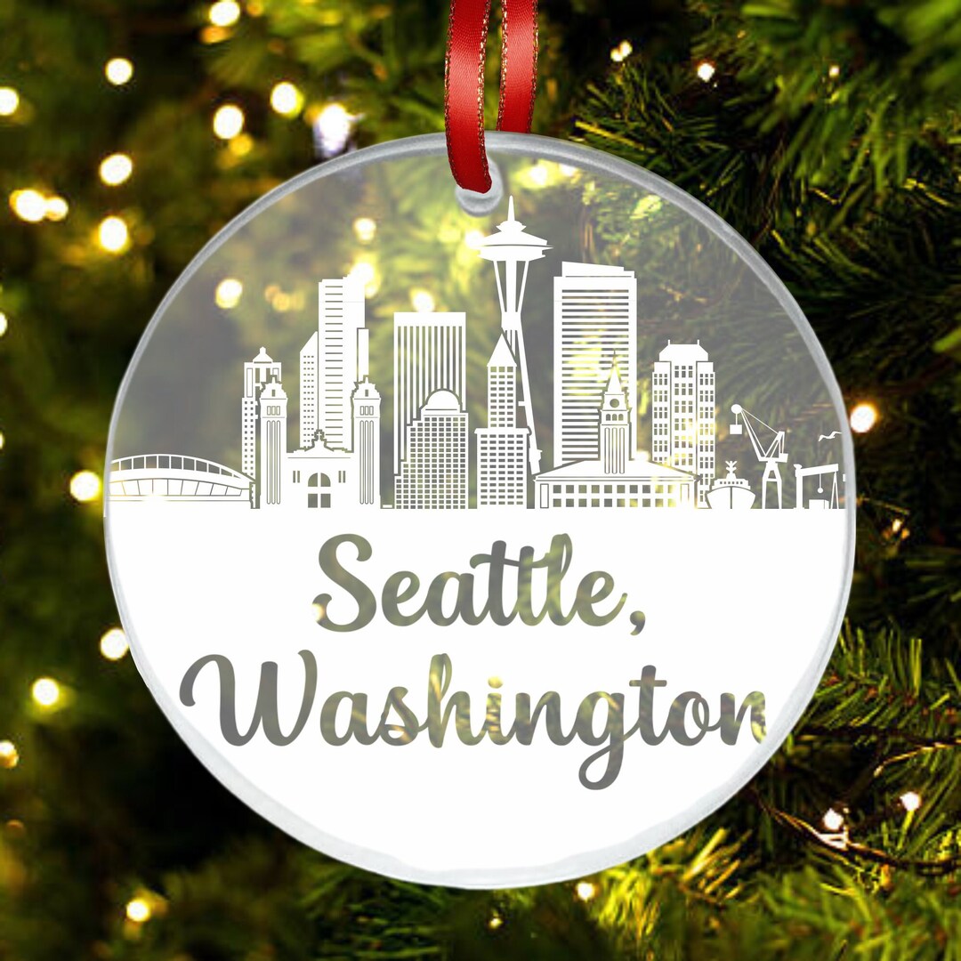 Seattle Skyline Ornament, Seattle Washington Gift, New City, Cityscape ...