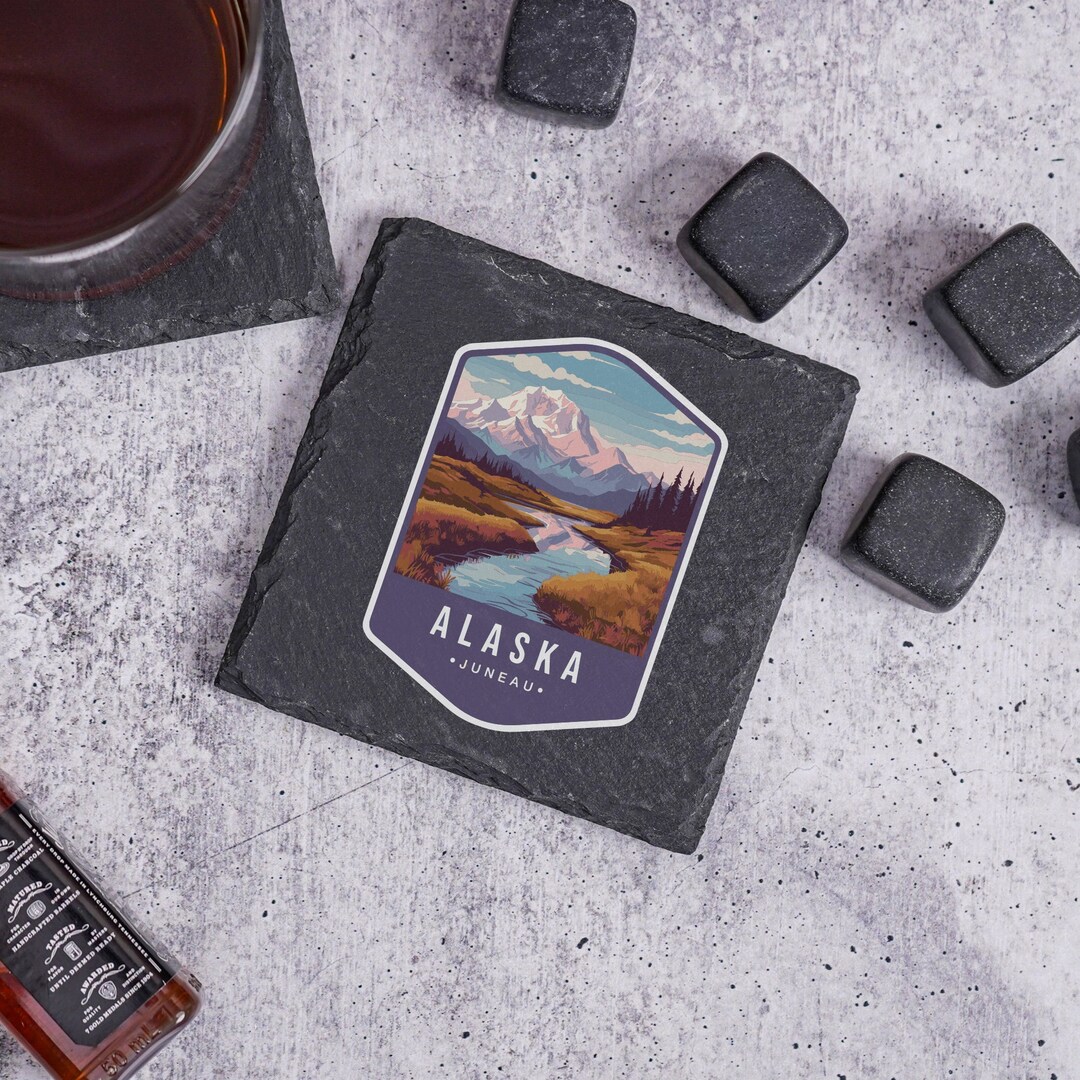Alaska Home Gift, Custom Stone Coaster, Alaska Souvenir, Alaska Decor ...