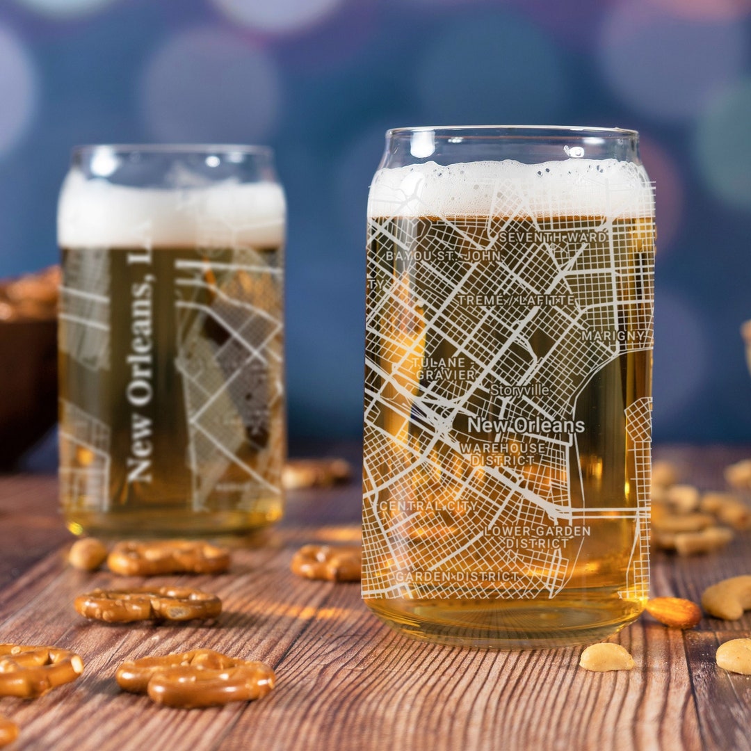 New Orleans Beer Can Glass, New Orleans LA Beer Can Glass Gift ...