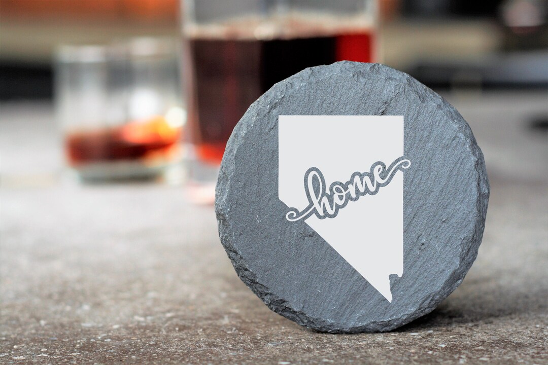 Nevada State Coasters, Housewarming Gift, Custom Stone Coaster, Slate ...