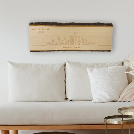 Savannah Skyline Sign Skyline Wall Art Personalized Sign for - Etsy